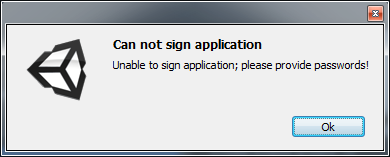 { 일등하이 :Unity3D } :: Unity3D Error building Player: UnityException: Can not sign application