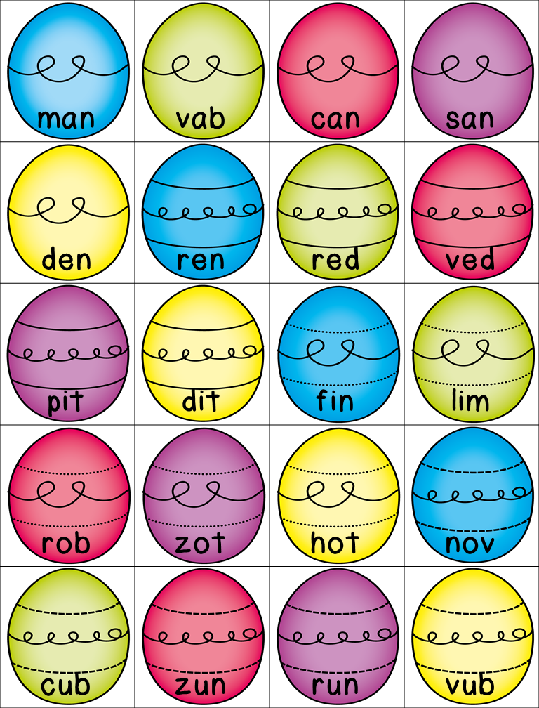 Simply Centers: CVC Nonsense or Real Easter Egg Hunt Freebie