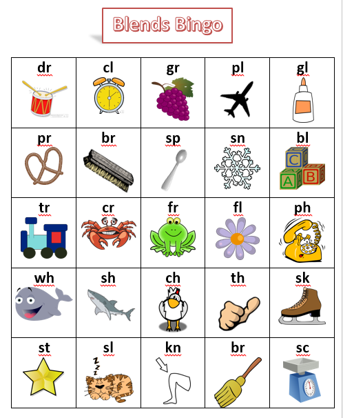 The Yellin Center Blog: Blends Bingo Game: Practicing Letter-Sound ...