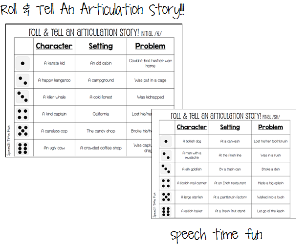 Roll & Tell An Articulation Story!! - Speech Time Fun: Speech and ...