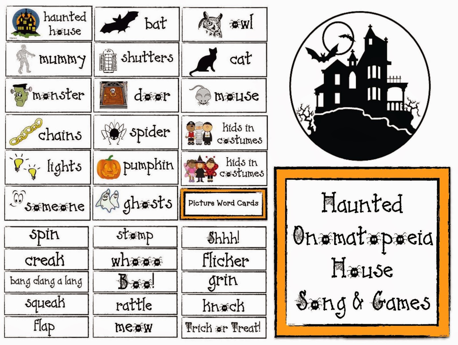 Classroom Freebies Haunted Onomatopoeia House Song And Games For classroom-freebies-haunted-onomatopoeia-house-song-and-games-for