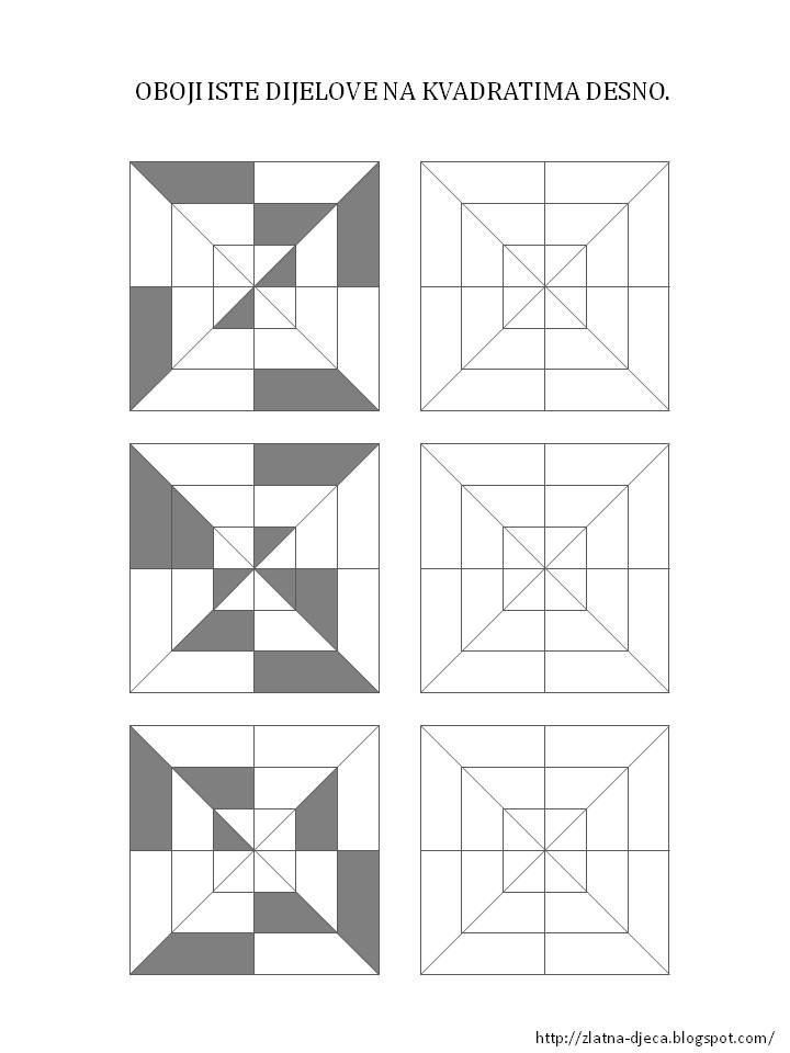 Zlatna djeca: Radni listovi za predškolce