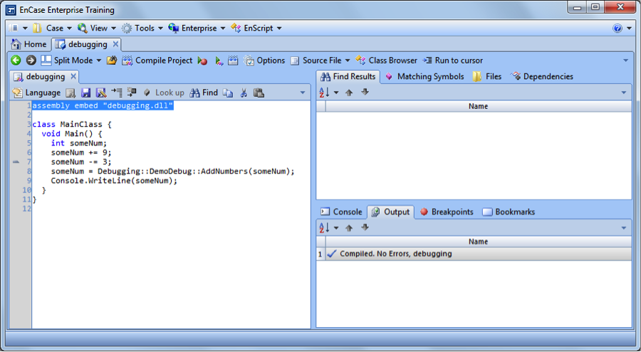 Digital Forensics Today Blog: EnScript and .NET: Debugging in Visual Studio