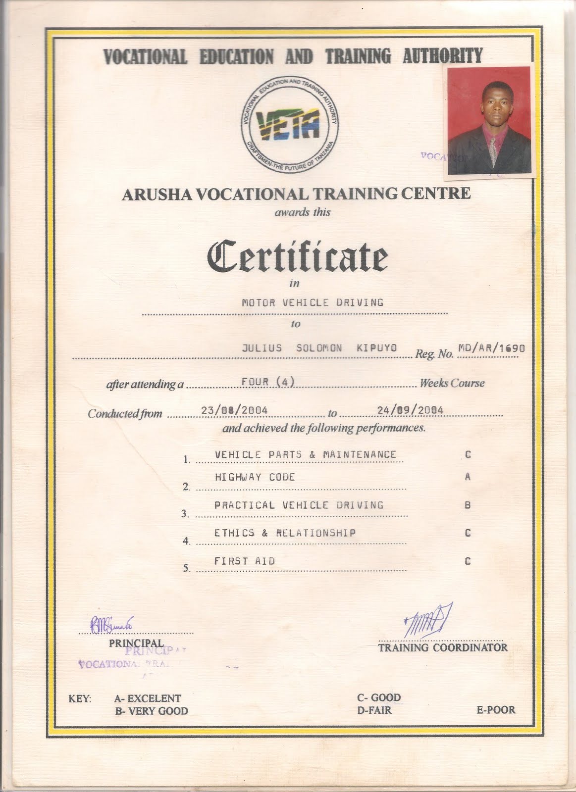 Professional Tourguide School-Graduate: 11. Julius Solomon Kipuyo, Graduate.