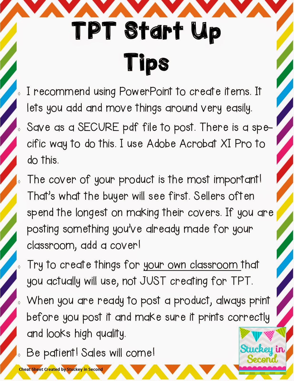 Stuckey in Second: Being a Seller on TPT {TPT Start Up Tips}