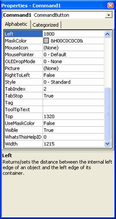 Visual Basic 6.0 Tutorials Code & Project For Beginners: Command Button Control Poperties of ...