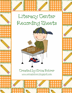 Literacy Center Recording Sheets for Games