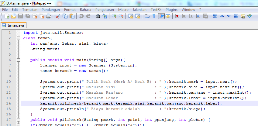 Lilis Suryani: Cara Membuat Program Taman Menggunakan Bahasa Java