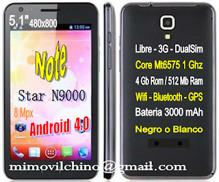 Mi Movil Chino: Star i9220 PAD N9000 Android Note 4.0 ICS