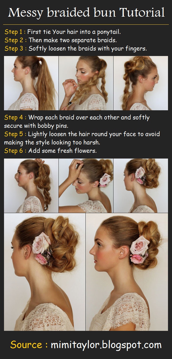 Messy braided bun Tutorial | Pinterest Tutorials