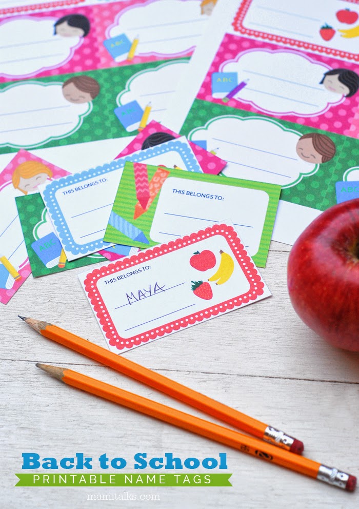 Mami Talks™: Printable Back to School Name Tags