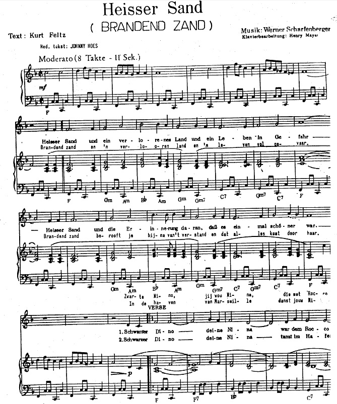 Bladmuziek: Brandend zand (Heisser Sand)