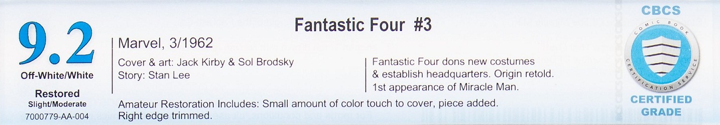 Graded Key Comics: CBCS - Comic Book Certification Service