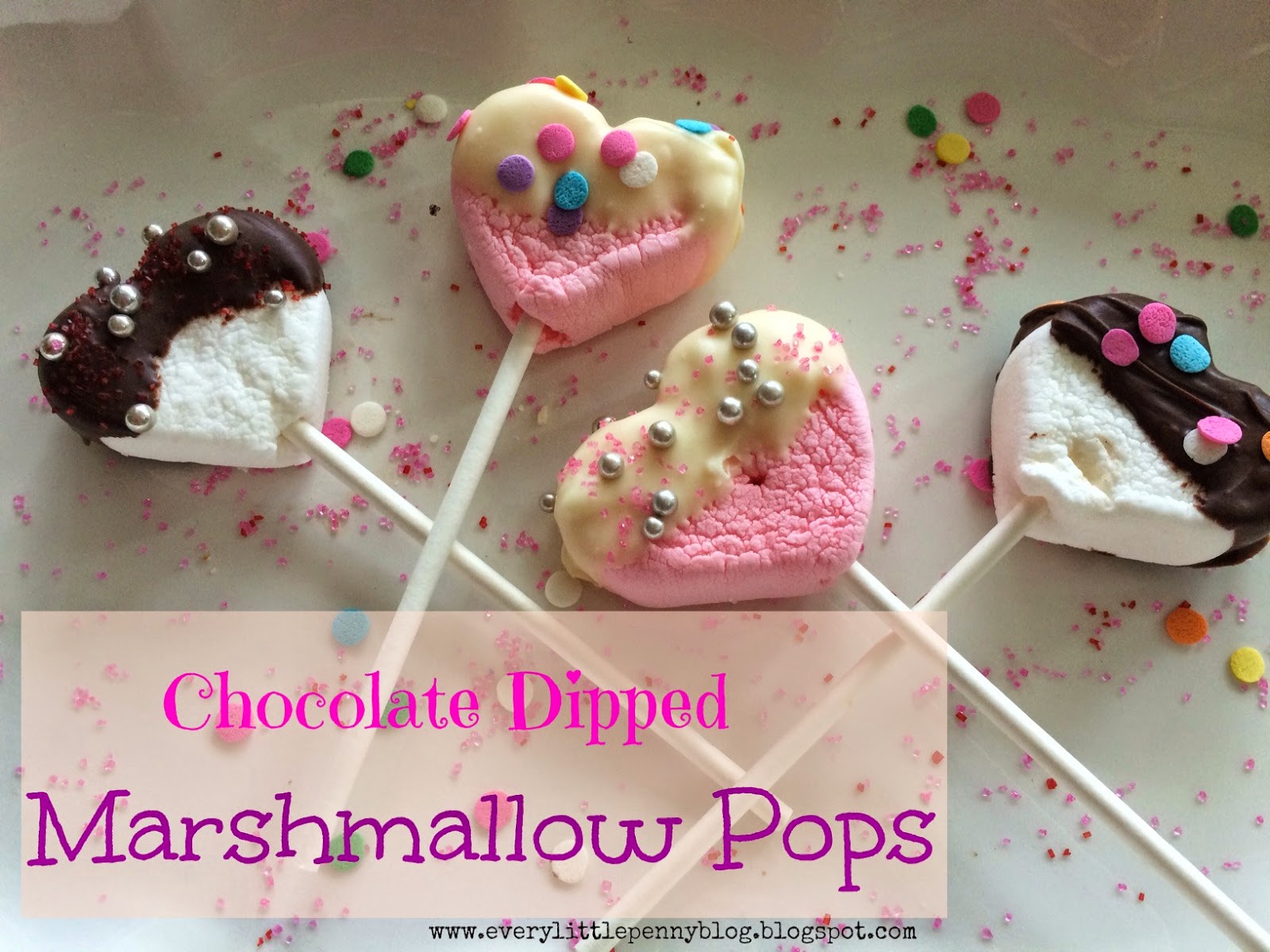 every little penny: Valentine's Day: Chocolate Dipped Marshmallow Pops