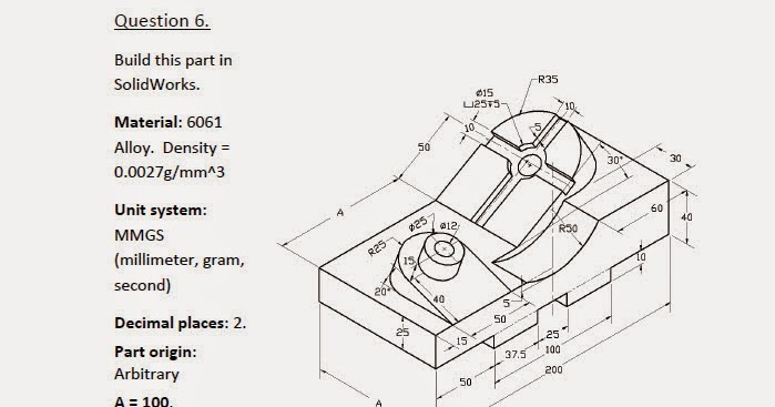 Proyectos personales: Ejercicio 6 para obtener el Certified SolidWorks Associate (CSWA)
