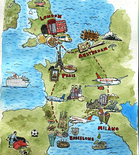 Andrew Vergara's Art: W.I.P. EuroTrip Map