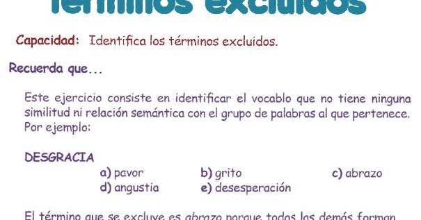 Término Excluido para niños 6º | Razonamiento Verbal Término Excluido para niños 6º | Razonamiento Verbal