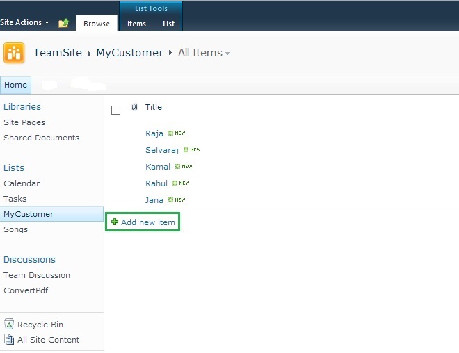 Rajendhiran Muthusamy: SharePoint 2010 List Rajendhiran Muthusamy: SharePoint 2010 List
