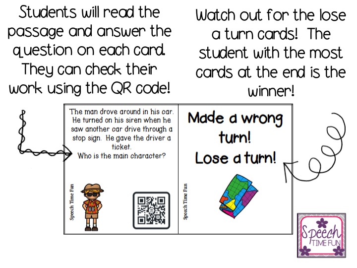 Story Elements Road Trip! QR Code Fun!! - Speech Time Fun: Speech and ...