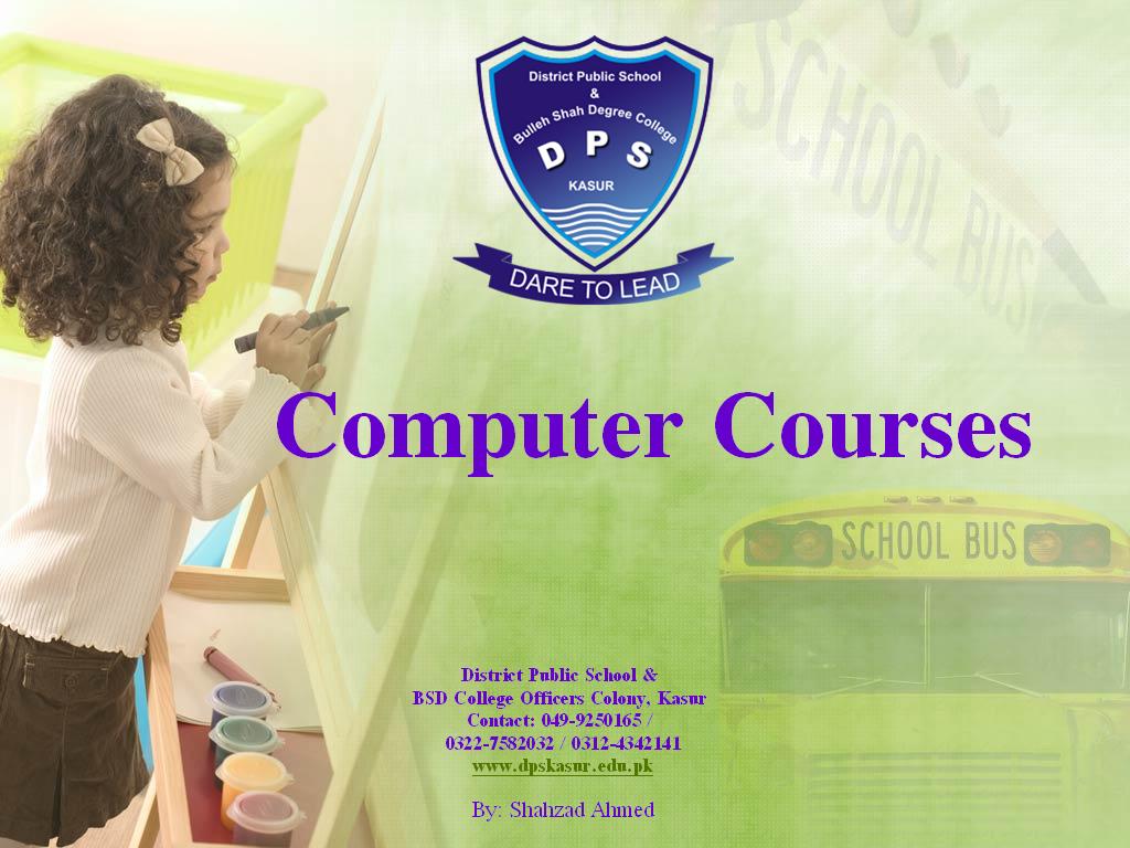 DPS, KASUR. COMPUTER COURSES.