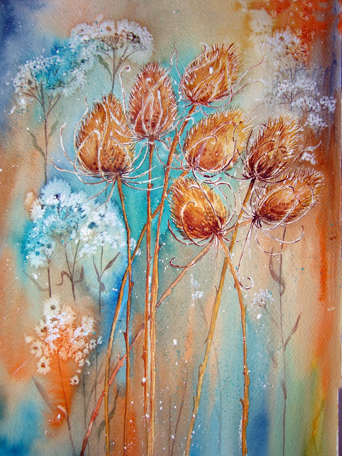 Watercolour Florals Teasels watercolour-florals-teasels