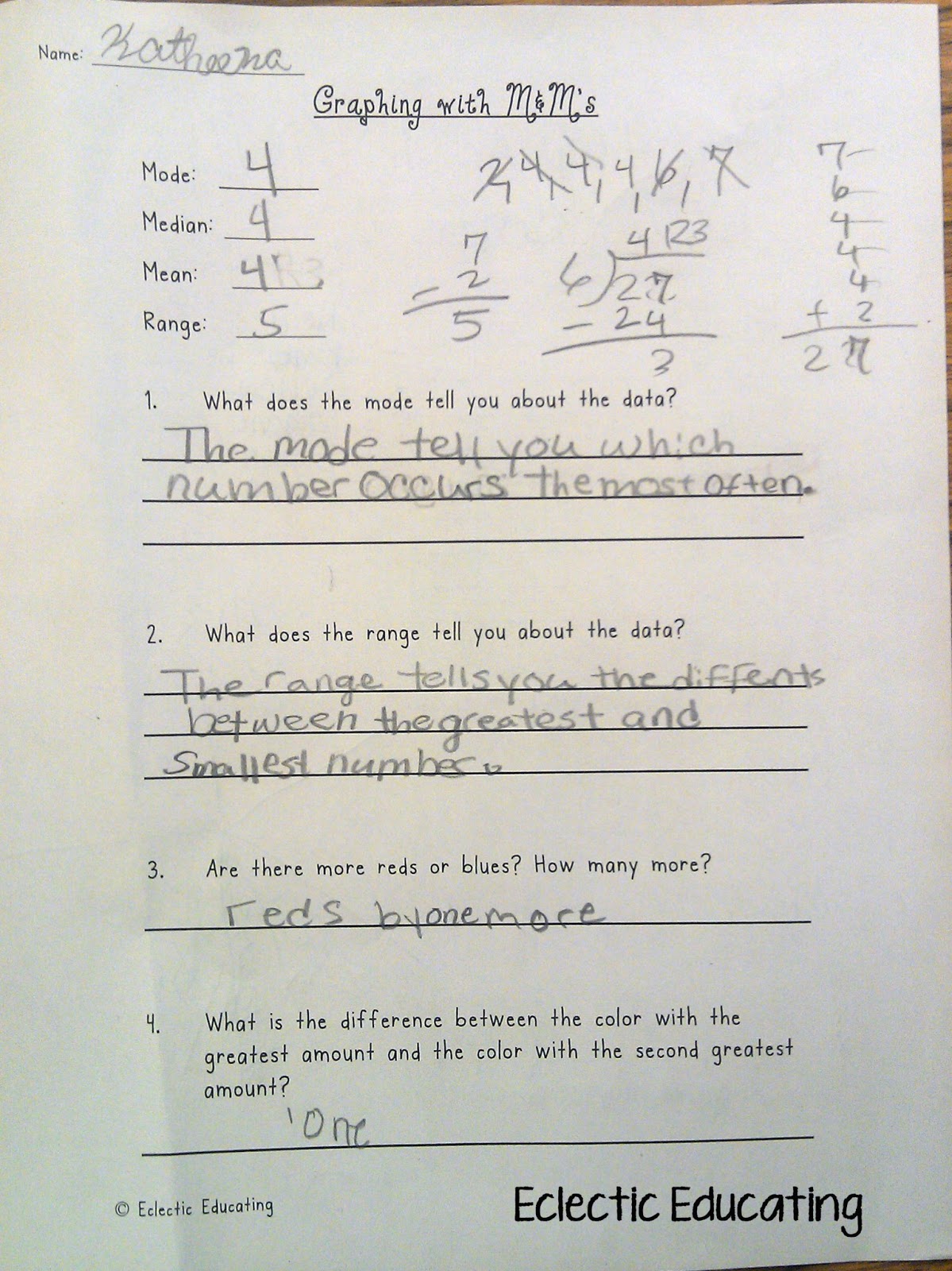 Eclectic Educating: Graphing with M&Ms!