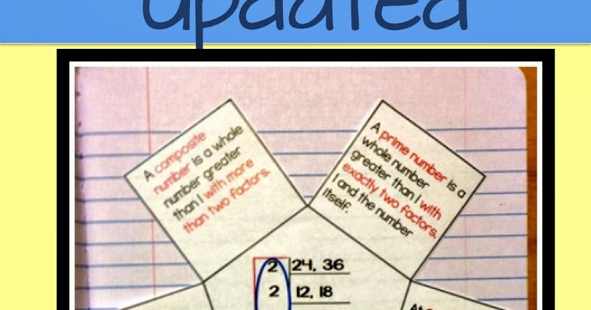 Updated Product! Foldable and Lessons for Prime and Composite Numbers ...