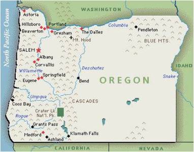 Oregon On The Us Map - Map