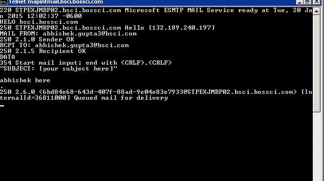 ABHI's Messaging Blog: How to Send Email Using Telnet