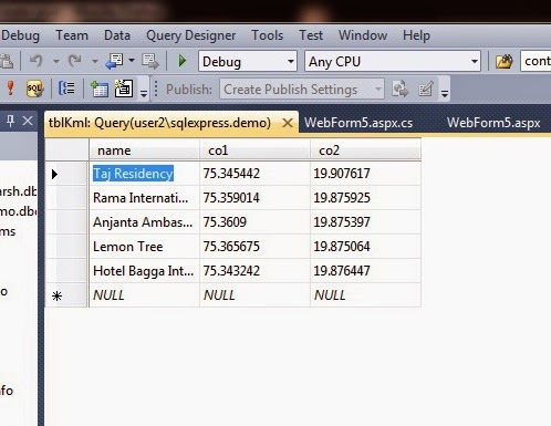 kml sql server asp.net