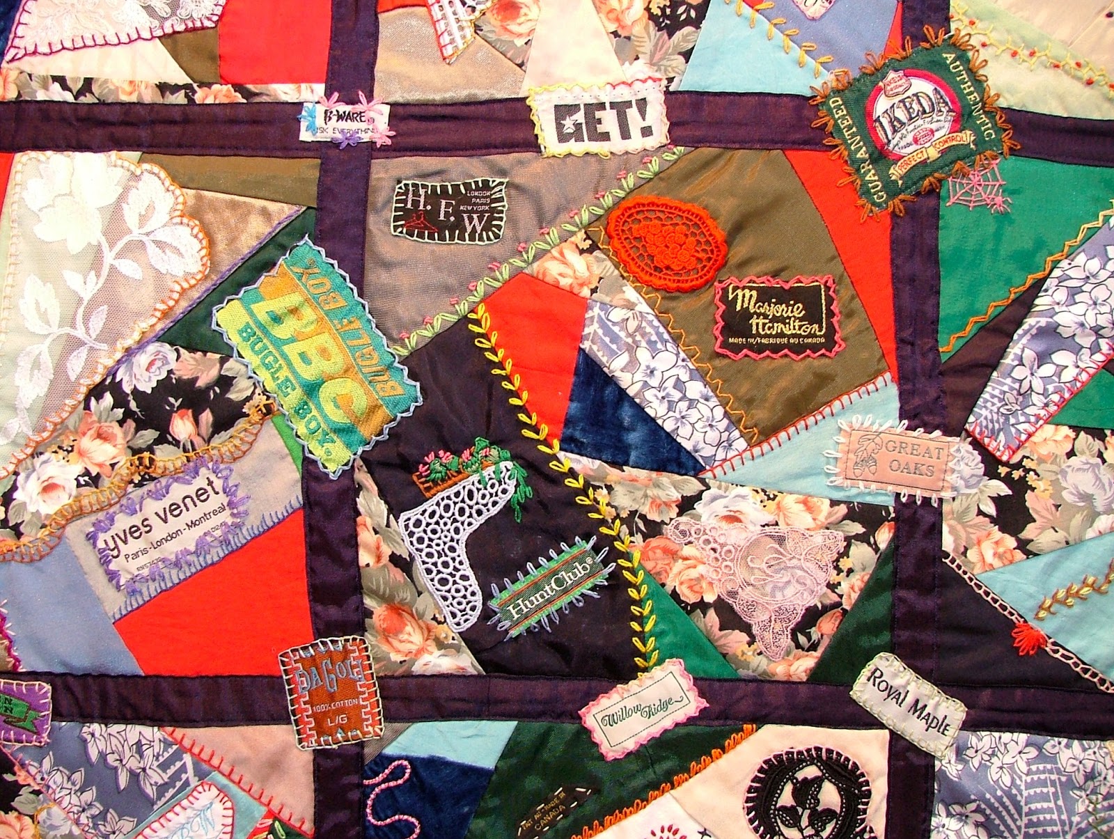 Good Earth Quilting: Traditional Crazy Quilt Tips Good Earth Quilting: Traditional Crazy Quilt Tips