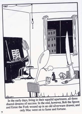 TIL Gary Larson coined the term "Thagomizer" in one of his comics to describe the spikes on ...