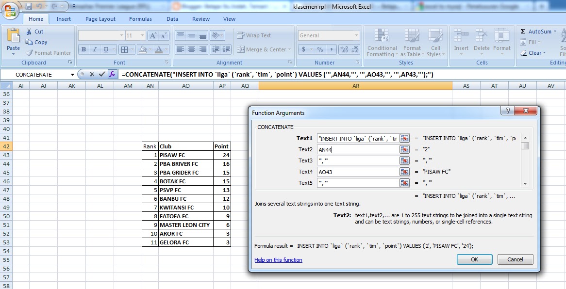 Export Data Excel ke MySQL | server.conf