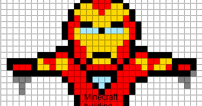 Minecraft Pixel Art Templates: Iron Man