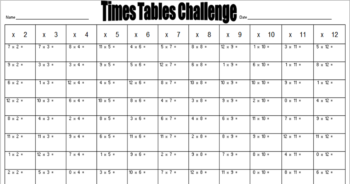 My Life All in One Place: Download a free Time Tables Challenge tool