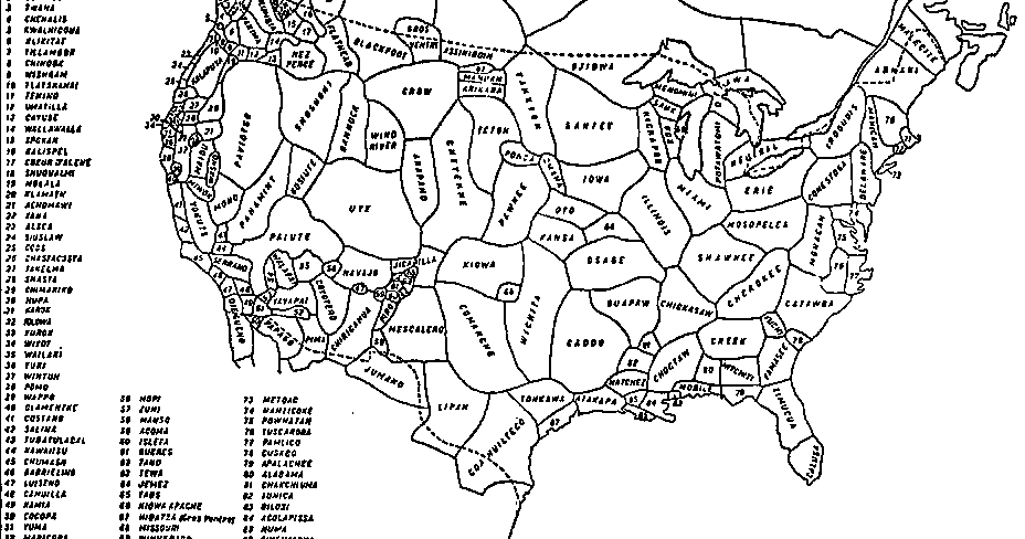 RIVER TEETH, PILGRIM SOUL: Pre-Columbian Native American tribal territories