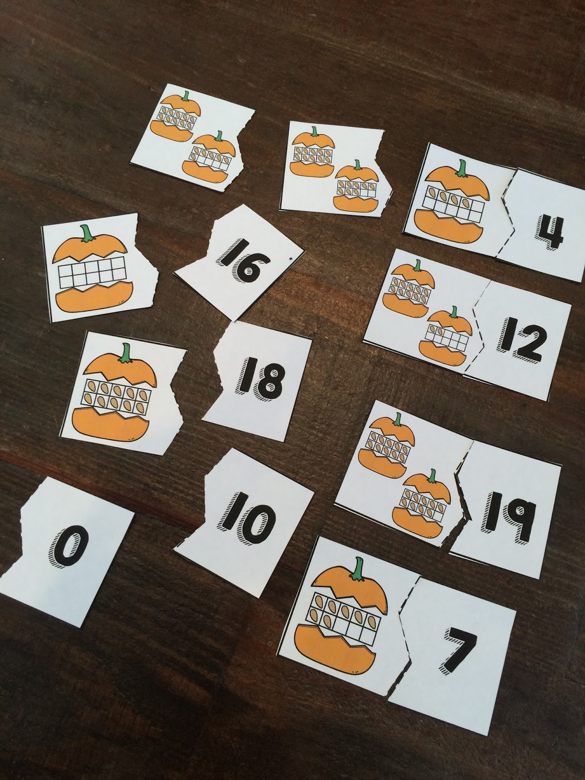 Free Pumpkin Number Match Center! - Susan Jones Teaching