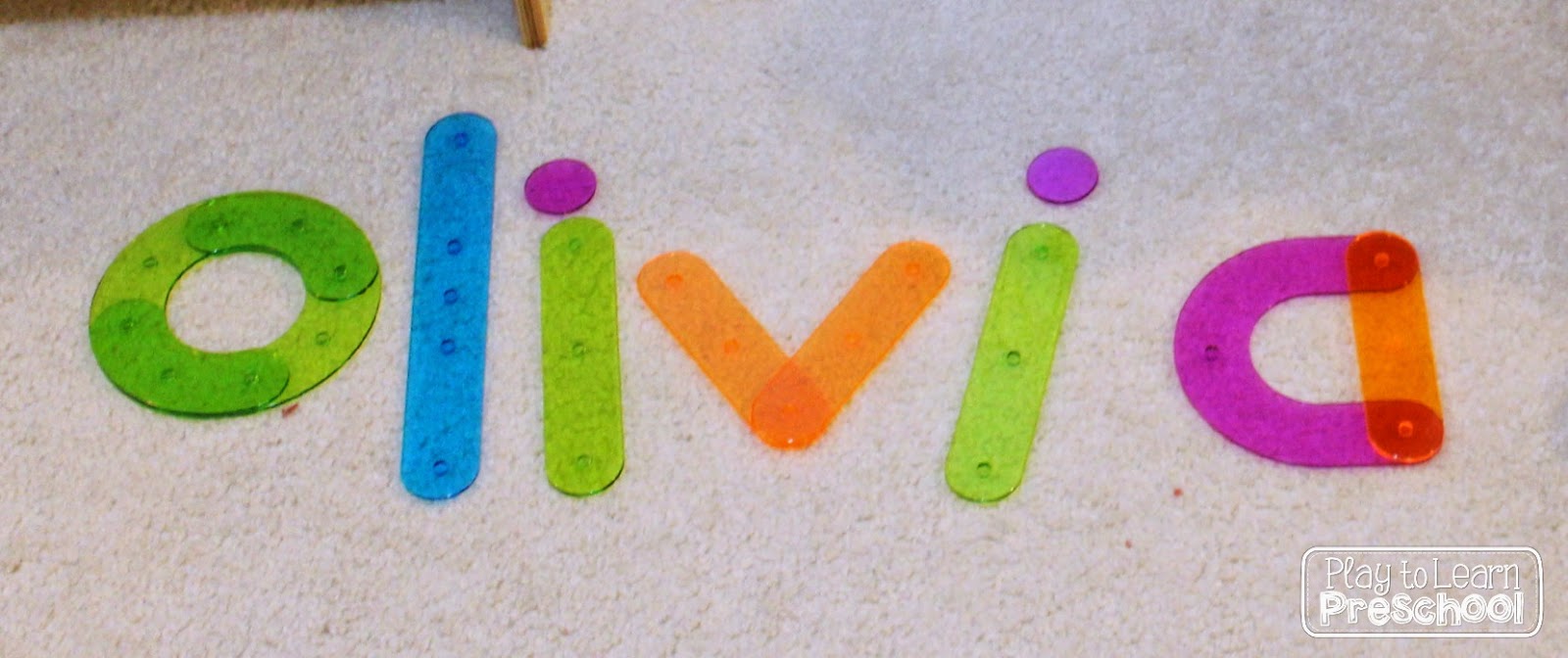 Letter Construction on the Light Table for Preschoolers