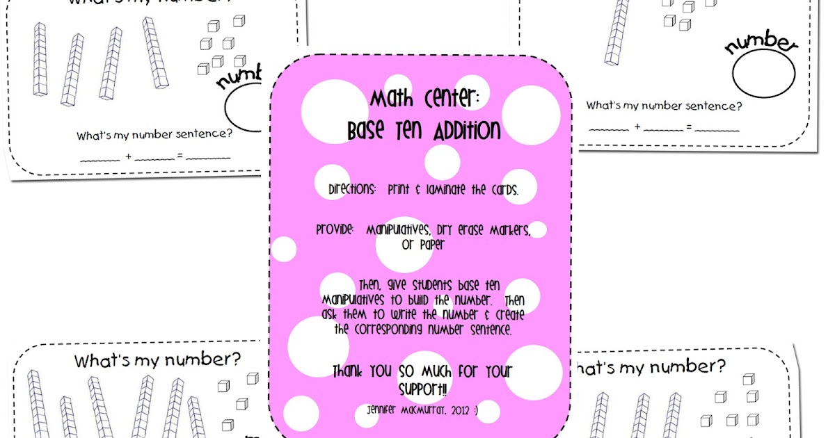 Math Center: Base Ten Addition