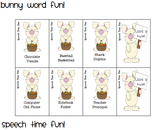 Bunny Word Fun! - Speech Time Fun: Speech and Language Activities