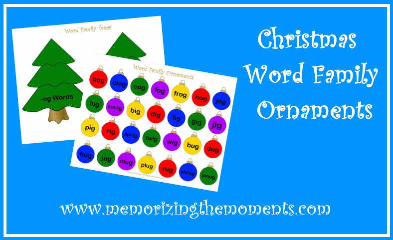 Memorizing the Moments: Word Family Christmas Ornaments