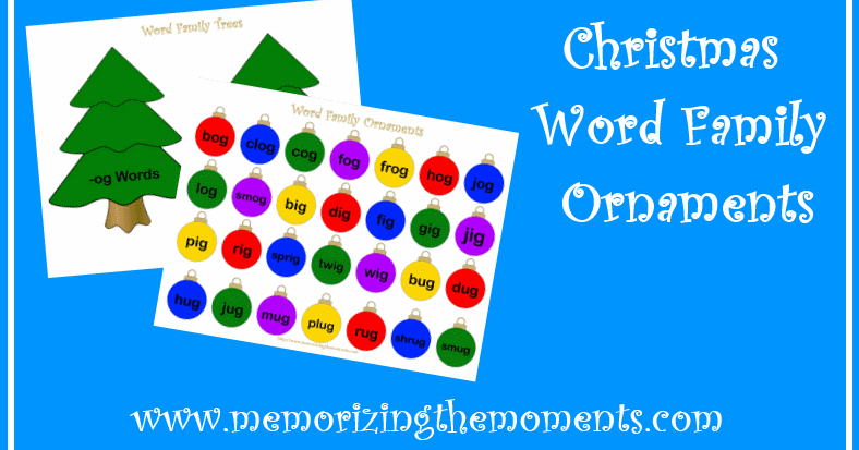 Memorizing the Moments: Word Family Christmas Ornaments