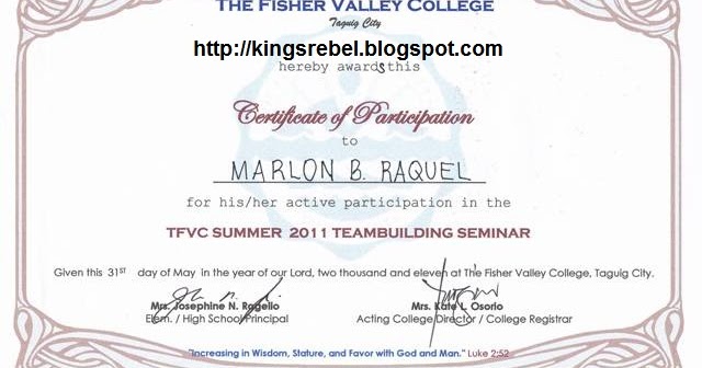 Tidbits and Bytes: Example of Certificate of Participation - Team ... Tidbits and Bytes: Example of Certificate of Participation - Team ...