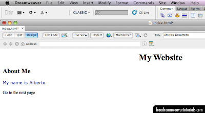 Free Dreamweaver Tutorials: Adding and Formatting Text - Getting Started with Dreamweaver CS5 ...