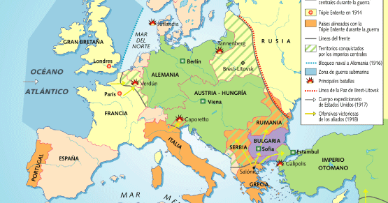 History: Mapa de Europa a finales del siglo XIX