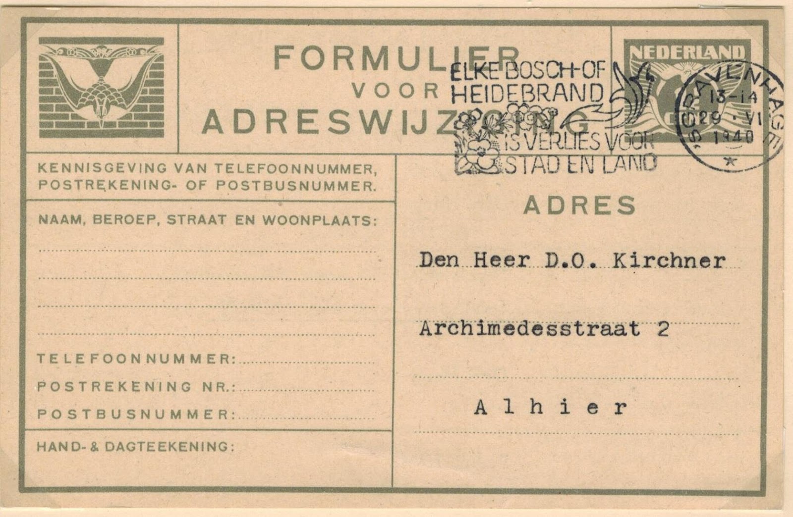 Netherlands Postal History Domestic Change Of Address Rates 1921 1946 netherlands-postal-history-domestic-change-of-address-rates-1921-1946