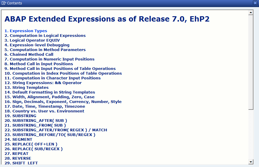 Extended Expressions in ABAP 702 – Acorel