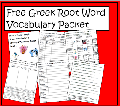 Differentiated Greek Root Word Spelling & Vocabulary Packet | Classroom ...