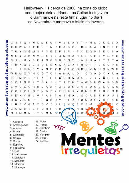 Mentes Irrequietas: Sopa de Letras- Halloween