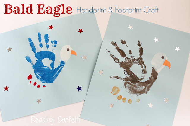 Bald Eagle Handprint and Footprint Craft ~ Reading Confetti